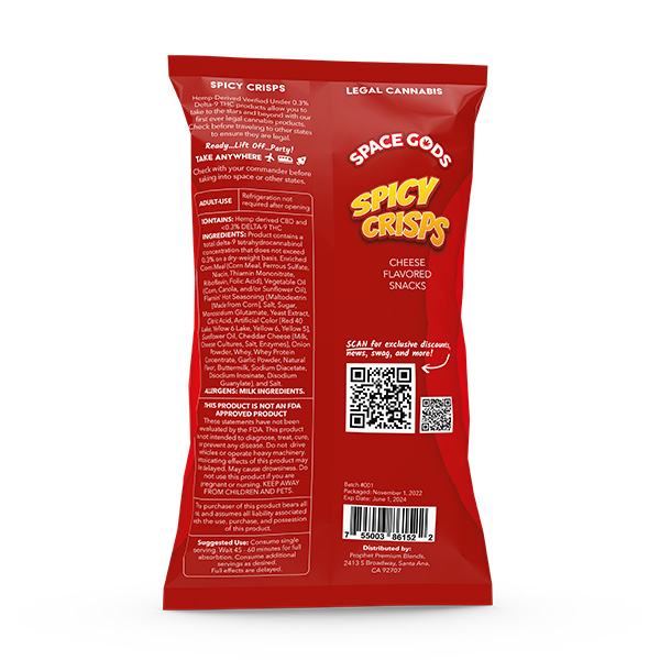 Space Gods Space Crisps | 200mg | Delta 8 Resellers
