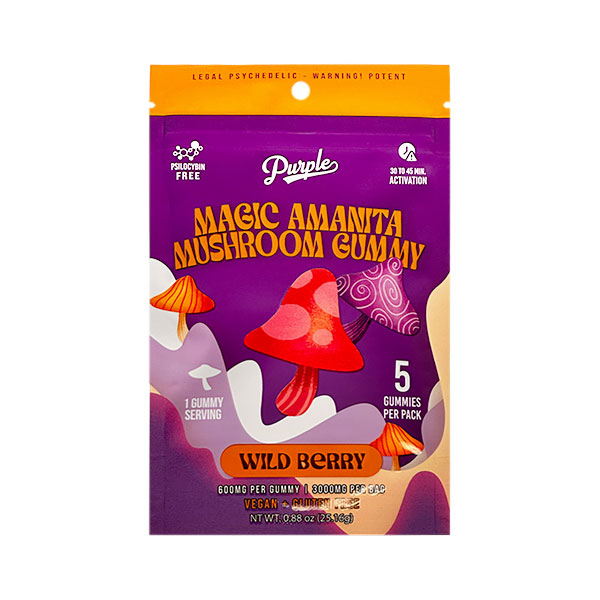 Purple Magic Amanita Mushroom Gummies | 3000mg - Delta 8 Resellers