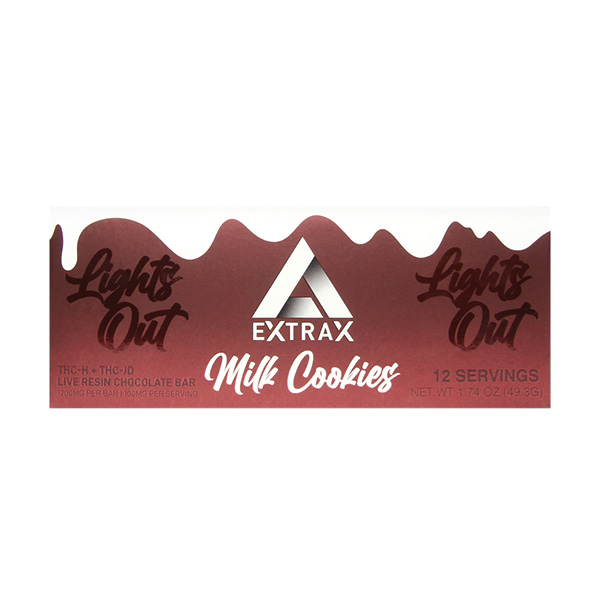 Delta Extrax Lights Out Chocolate Bar 1200mg Delta 8 Resellers
