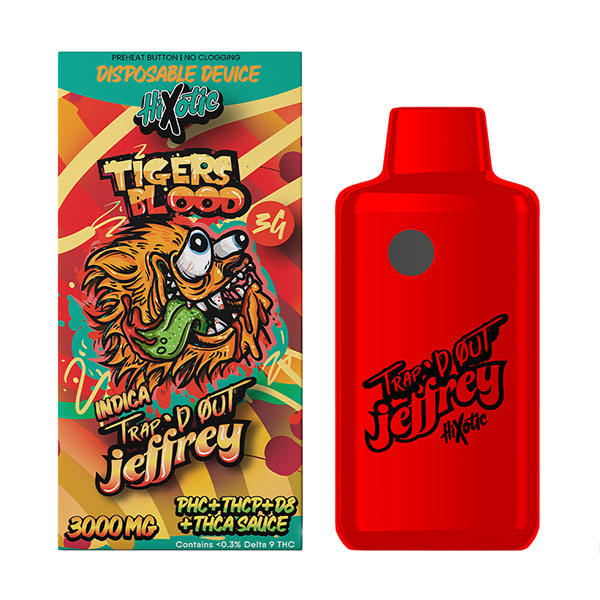 HiXotic Trap'd Out Jeffrey Disposables | 3g | Delta 8 Resellers
