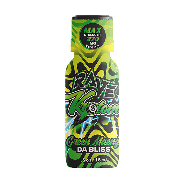 Purlyf Rave Kratom Green Maeng Da Bliss Shot | 15ml | Delta 8 Resellers