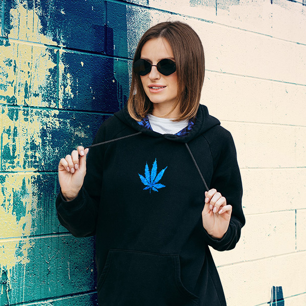 Cannabis Hoodies Embroidered Hooded Sweatshirt | Delta 8 Resellers