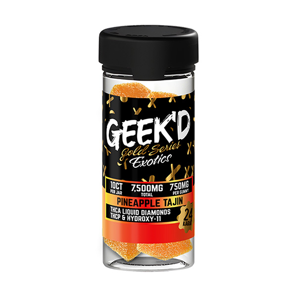 Geek’d 24k Gold Series Exotics Gummies | (10ct) 7500mg | Delta 8 Resellers