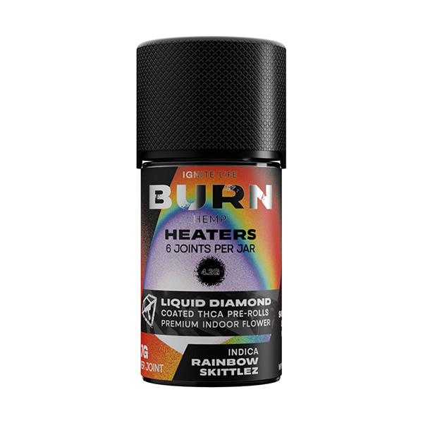 Burn Hemp Heaters Liquid Diamond Pre‑Rolls | (6ct) 4.2g | Delta 8 Resellers