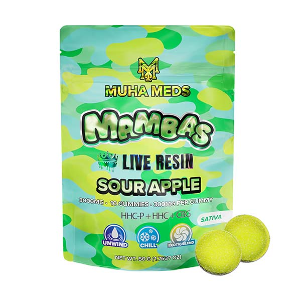 Muha Meds Mambas Live Resin Gummies | (10ct) 3000mg | Delta 8 Resellers
