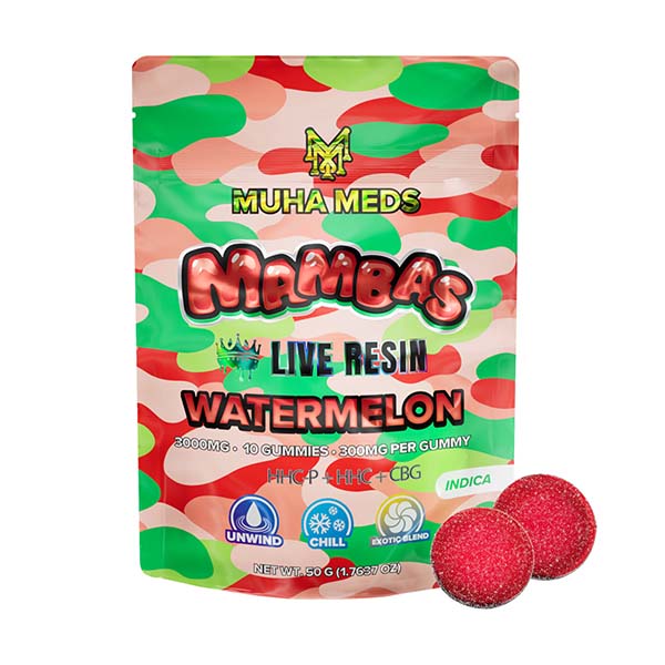 Muha Meds Mambas Live Resin Gummies | (10ct) 3000mg | Delta 8 Resellers